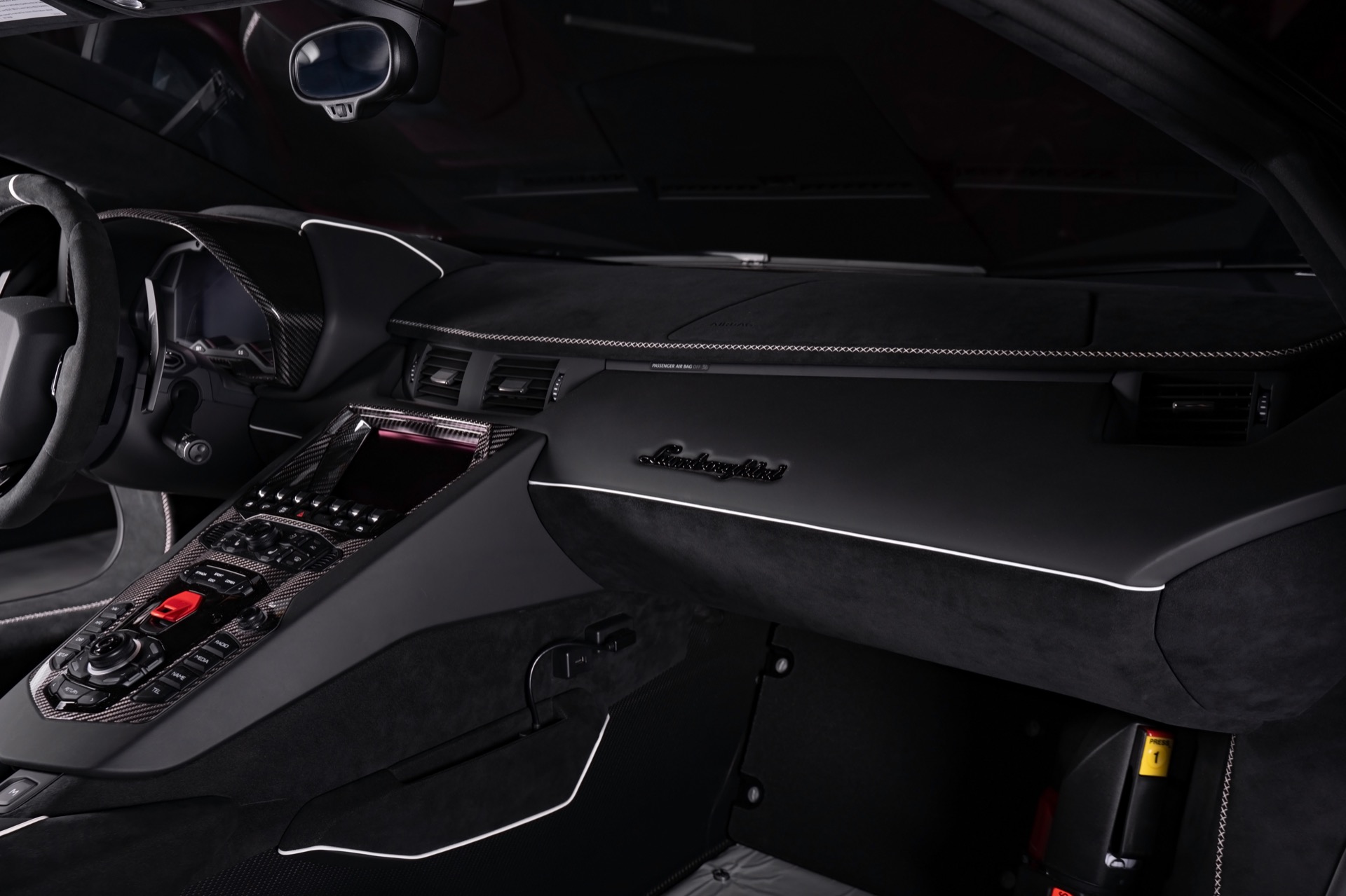 Black Lamborghini Aventador Interior
